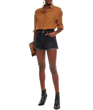 Roberto Cavalli - Belted Frayed Denim Shorts