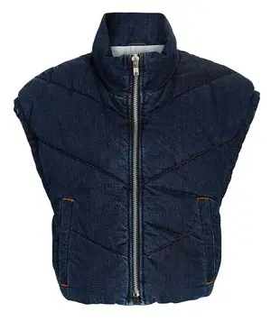IRO PARIS Cabray Cropped Denim Puffer Vest - One-color