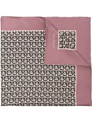 FERRAGAMO Gancini Logo-print Silk Scarf