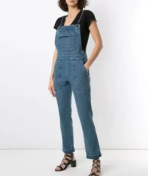 ANDREA BOGOSIAN - Quilted Straight Leg Dungarees