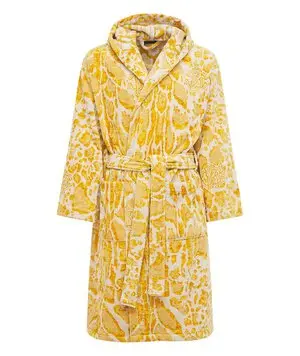 Roberto Cavalli Gold New Hooded Cotton Bathrobe