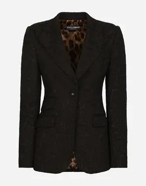 Dolce & Gabbana Ornamental Jacquard Turlington Blazer - Black