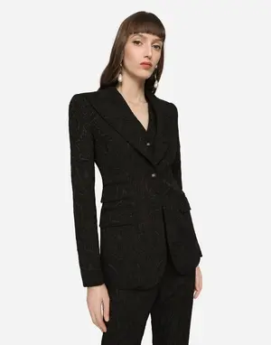 Dolce & Gabbana Ornamental Jacquard Turlington Blazer - Black