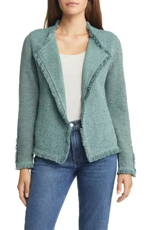 NIC+ZOE Fringe Tweed Jacket - Juniper
