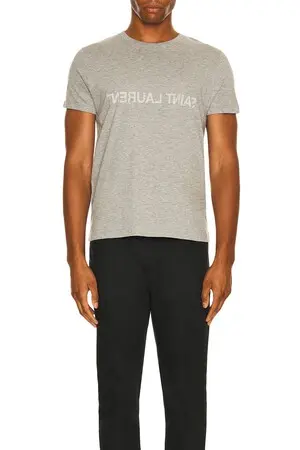 Saint Laurent Reverse T-shirt In Grey - Gris