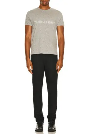 Saint Laurent Reverse T-shirt In Grey - Gris