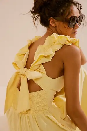Free People Free People Ruffle It Up Midi Dress Mellow Yellow