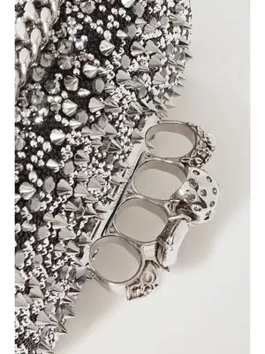 Alexander McQueen Jewelled Satchel Mini Embellished Shoulder Bag - Black