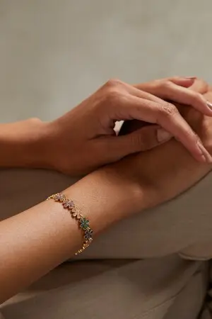 SYDNEY EVAN Rainbow Daisy Multi-stone Bracelet
