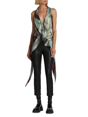 Vince Leather Slim-fit Ankle Pants