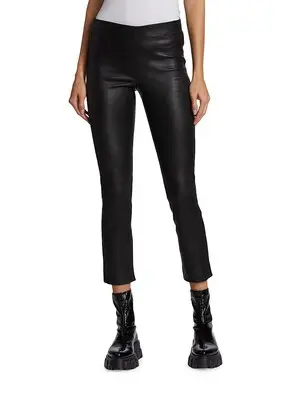 Vince Leather Slim-fit Ankle Pants