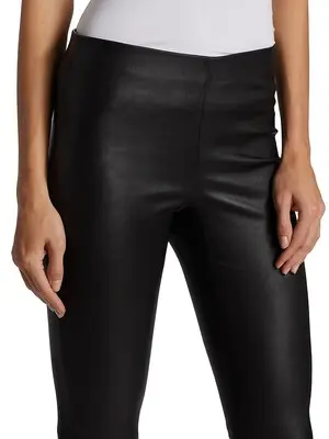 Vince Leather Slim-fit Ankle Pants