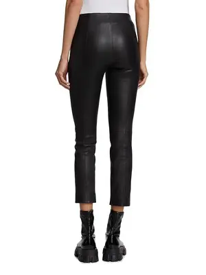 Vince Leather Slim-fit Ankle Pants