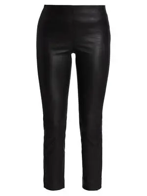 Vince Leather Slim-fit Ankle Pants