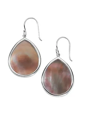 Ippolita Polished Rock Candy Sterling & Brown Shell Teardrop Earrings - Silver