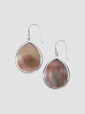 Ippolita Polished Rock Candy Sterling & Brown Shell Teardrop Earrings - Silver