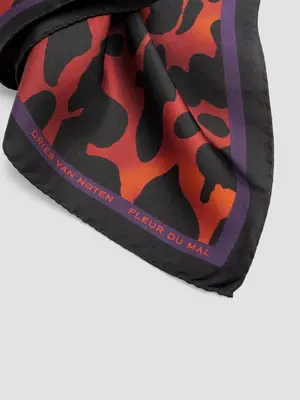 Dries Van Noten Foulard Fleur Du Mal Silk Scarf - Neutral