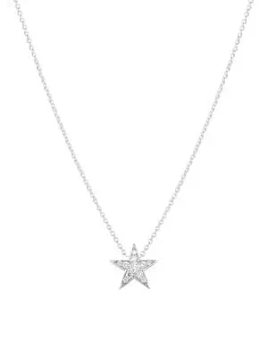 Roberto Coin Tiny Treasures 18k & 0.26 Tcw Diamond Star Necklace - White Gold