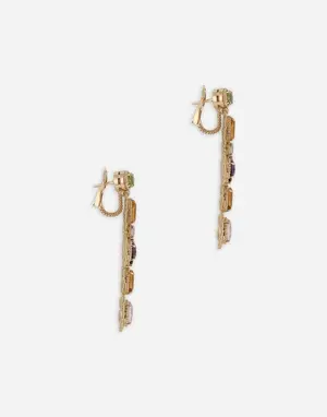 Dolce & Gabbana Rainbow Gemstone Earrings - Yellow Gold