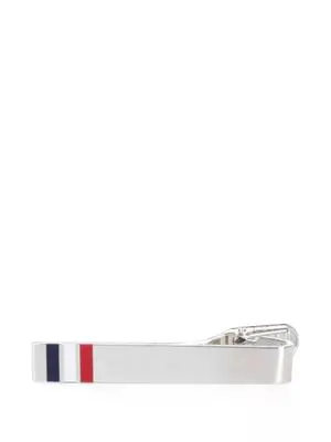 Thom Browne Striped Tie Clip - Silver