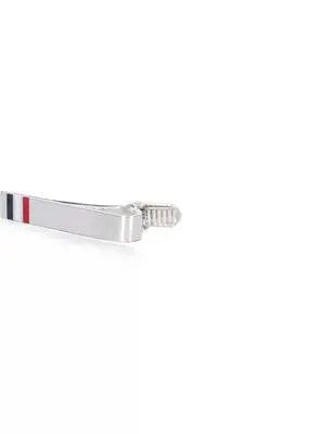Thom Browne Striped Tie Clip - Silver