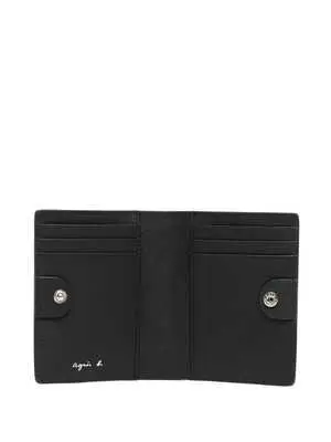 AGNES B. Bi-fold Leather Cardholder - Black