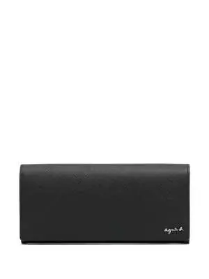 AGNÈS B. Logo-plaque Leather Wallet - Black
