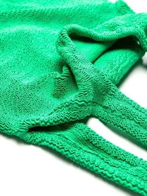Hunza G Crinkle-finish Backless One-piece - Green
