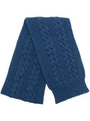 Pringle Of Scotland Ribbed Cable-knit Scarf - Blue
