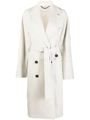 Stella McCartney Wool Double-breasted Tied-waist Coat