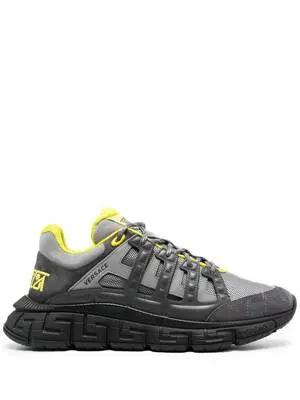 Versace Greca Panelled Slip-on Sneakers - Grey