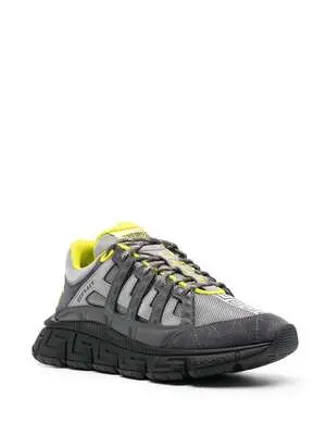 Versace Greca Panelled Slip-on Sneakers - Grey