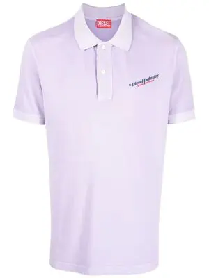 DIESEL® T-smith-ind Logo-print Polo Shirt - Purple