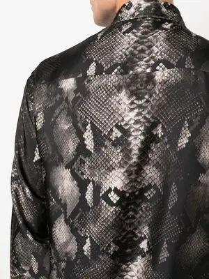 Roberto Cavalli Snakeskin-print Silk Shirt