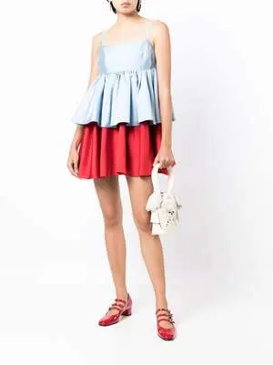 MACGRAW Conversation Tiered Mini Dress - Blue