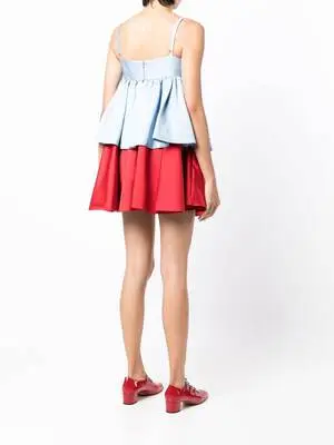 MACGRAW Conversation Tiered Mini Dress - Blue