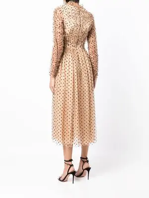 MACGRAW Reminisce Polka-dot Tulle Midi Dress