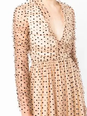 MACGRAW Reminisce Polka-dot Tulle Midi Dress