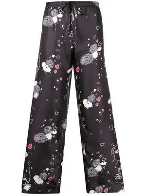 MACGRAW Drawstring Loose-fit Trousers - Black