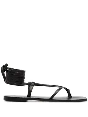A.emery Nolan Leather Wrap Sandals - Black