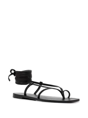 A.emery Nolan Leather Wrap Sandals - Black