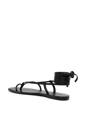 A.emery Nolan Leather Wrap Sandals - Black