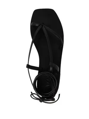A.emery Nolan Leather Wrap Sandals - Black