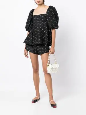 MACGRAW Vienna Polka-dot Puff Blouse