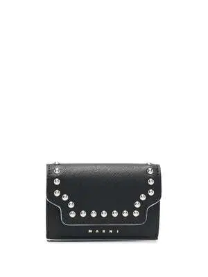 Marni Stud-embellished Tri-fold Wallet - Black