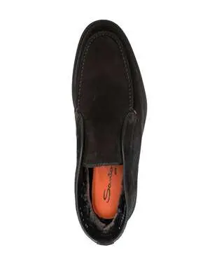 Santoni Round Toe Ankle Boots - Brown