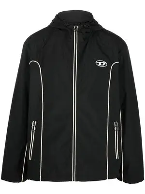 DIESEL® J-hives Logo-appliqué Windbreaker - Black