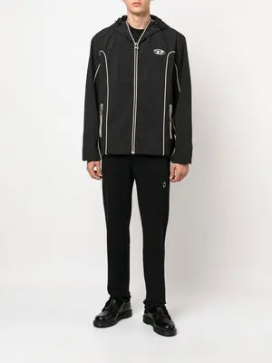 DIESEL® J-hives Logo-appliqué Windbreaker - Black