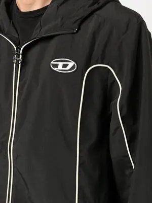 DIESEL® J-hives Logo-appliqué Windbreaker - Black