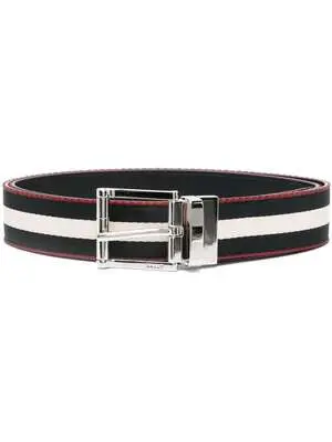 Bally Striped Buckle-fastening Belt - Black